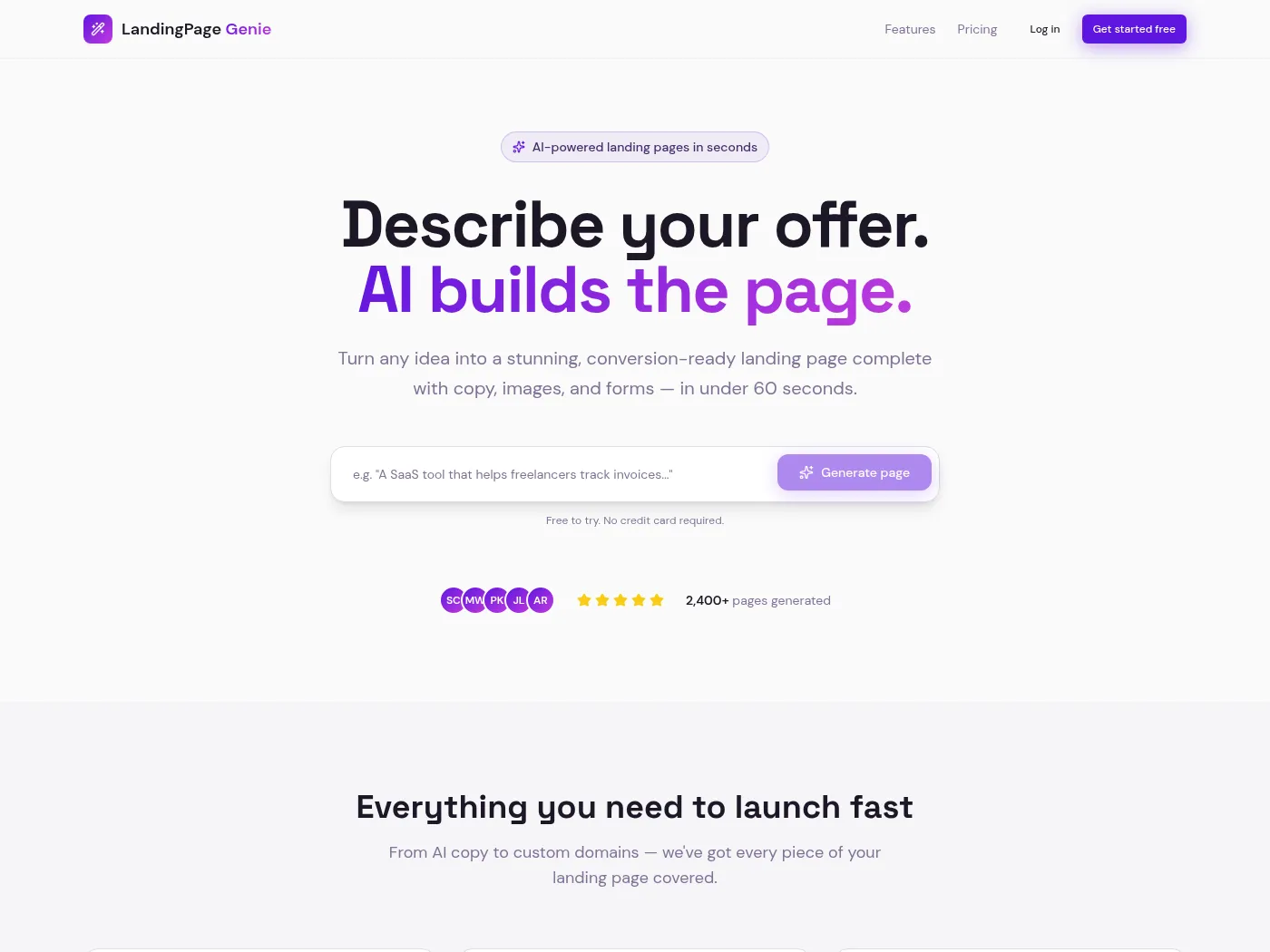 LandingPage Genie