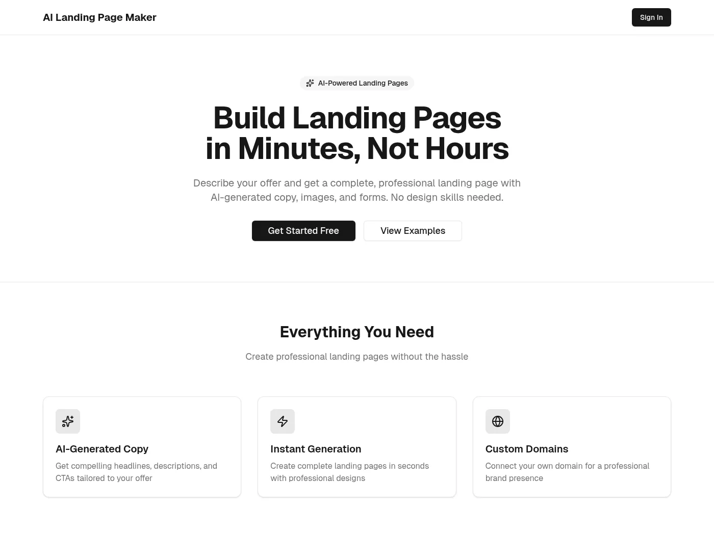 AI Landing Page Maker