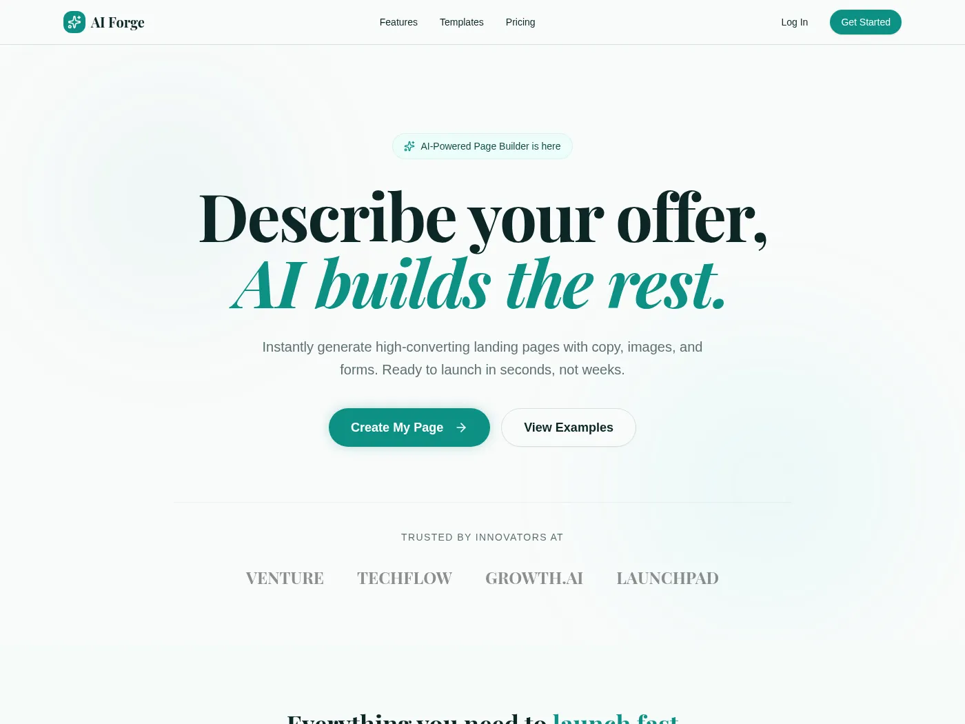 AI Landing Page Forge