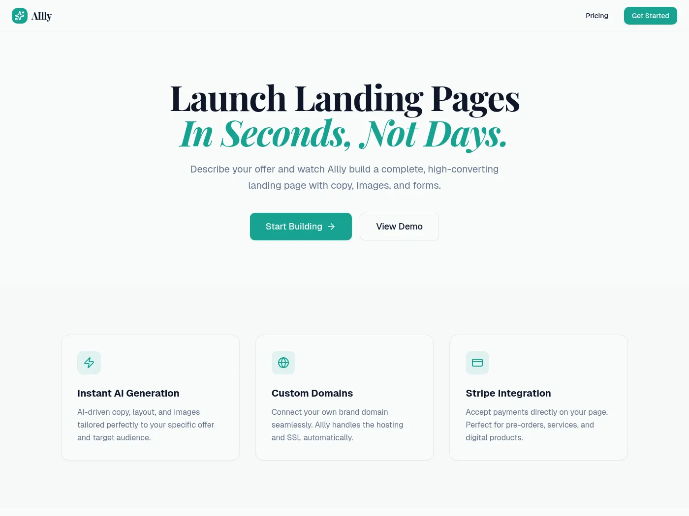 AIlly Landing Page Builder