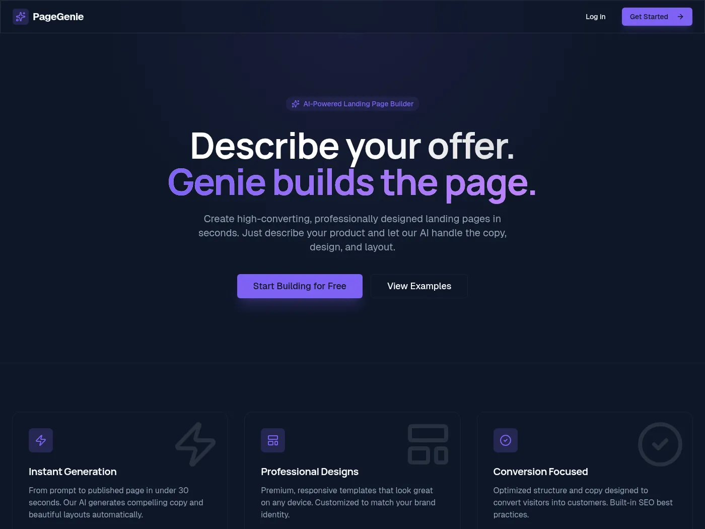 AI Landing Page Genie