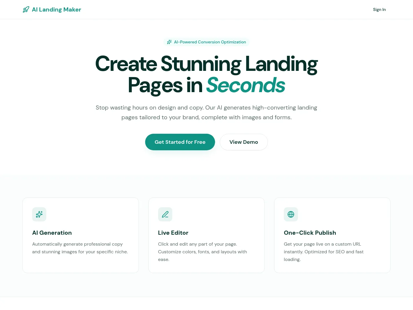 AI Landing Page Maker