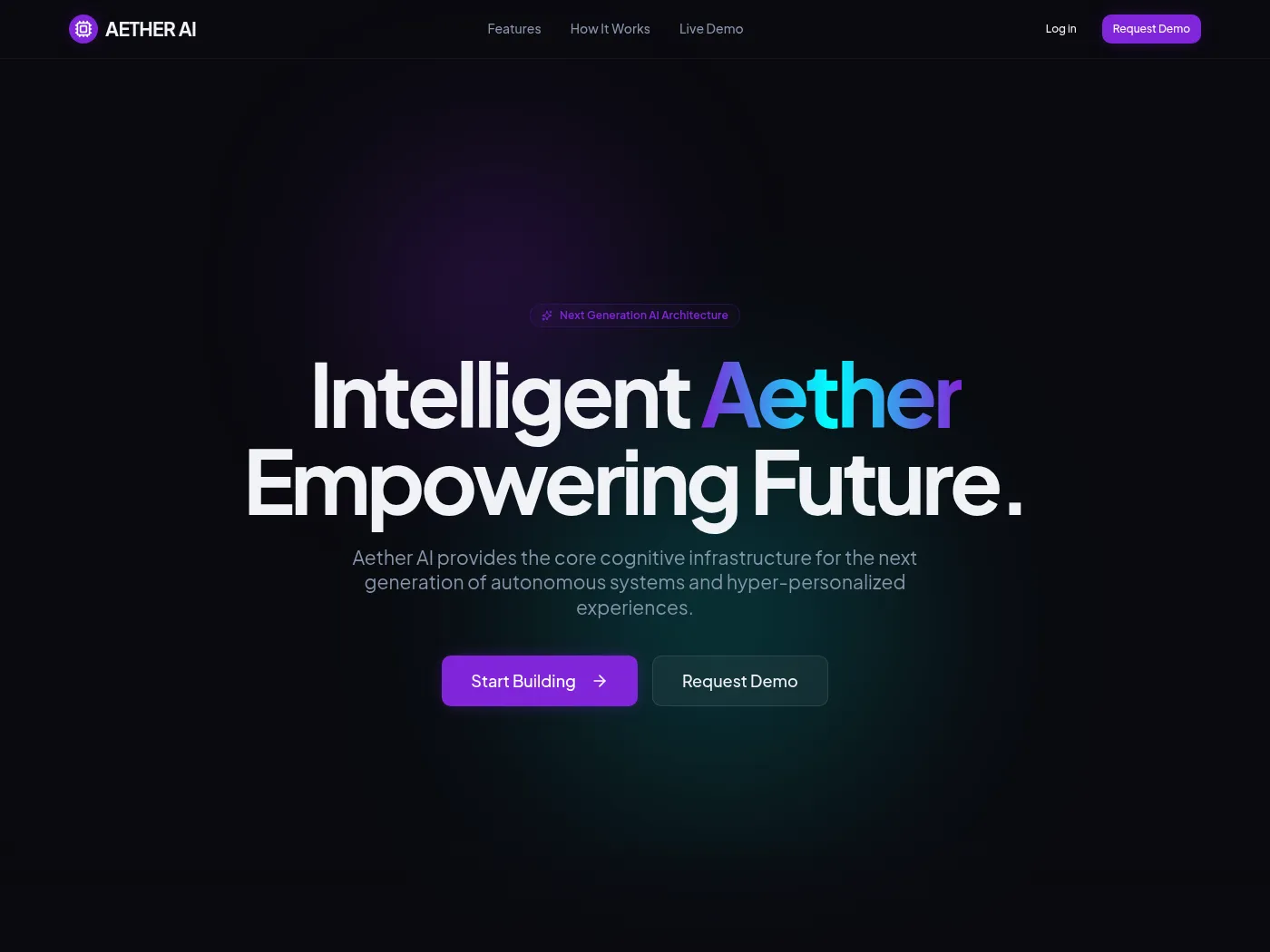 Aether AI Landing