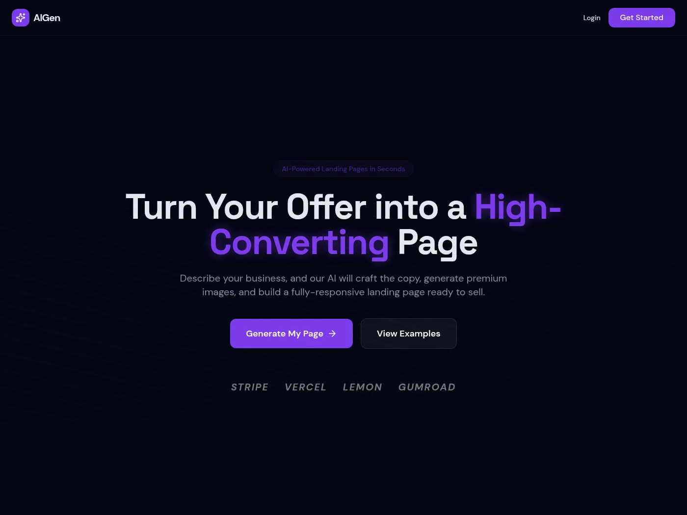 AIGen Landing Pages