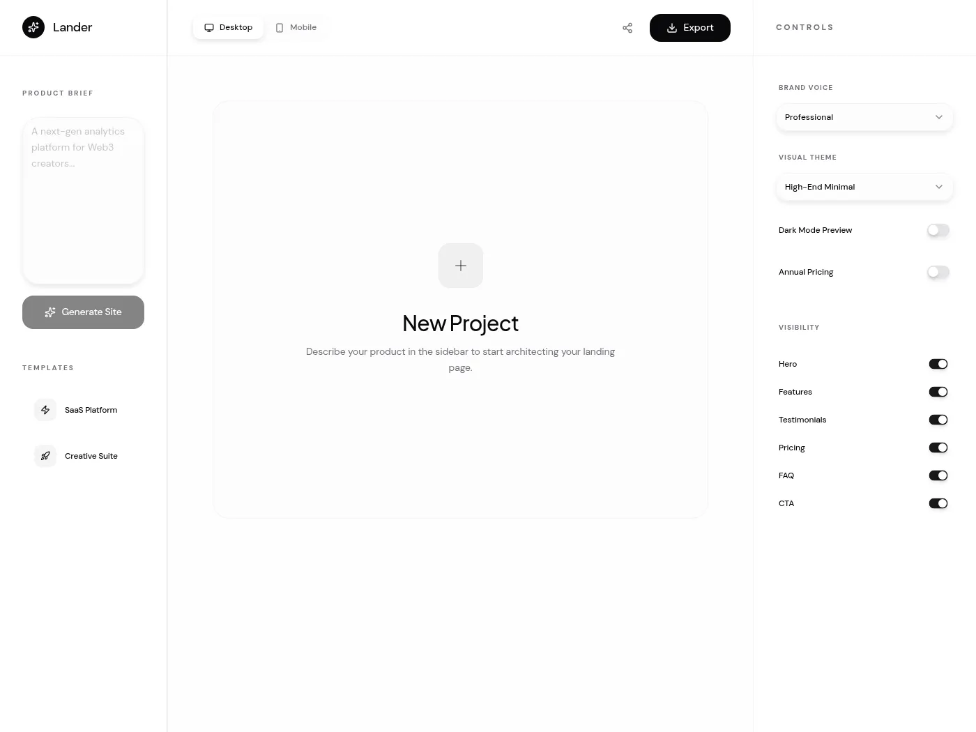 AI Landing Page Generator