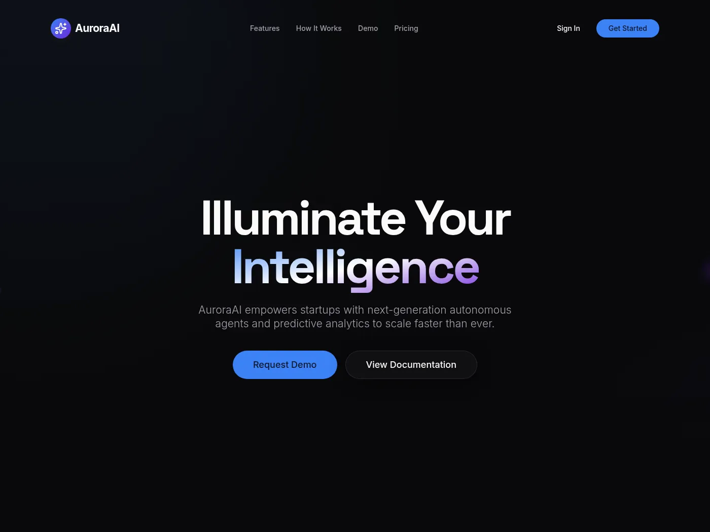 AuroraAI Landing Page