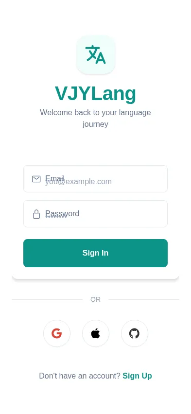 VJYLang AI Language App