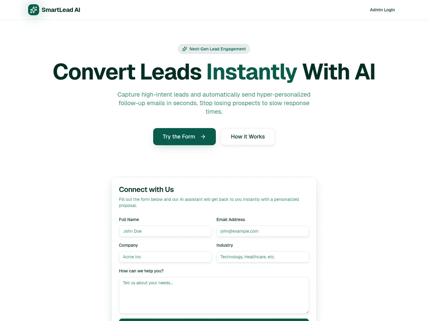 SmartLead AI Form