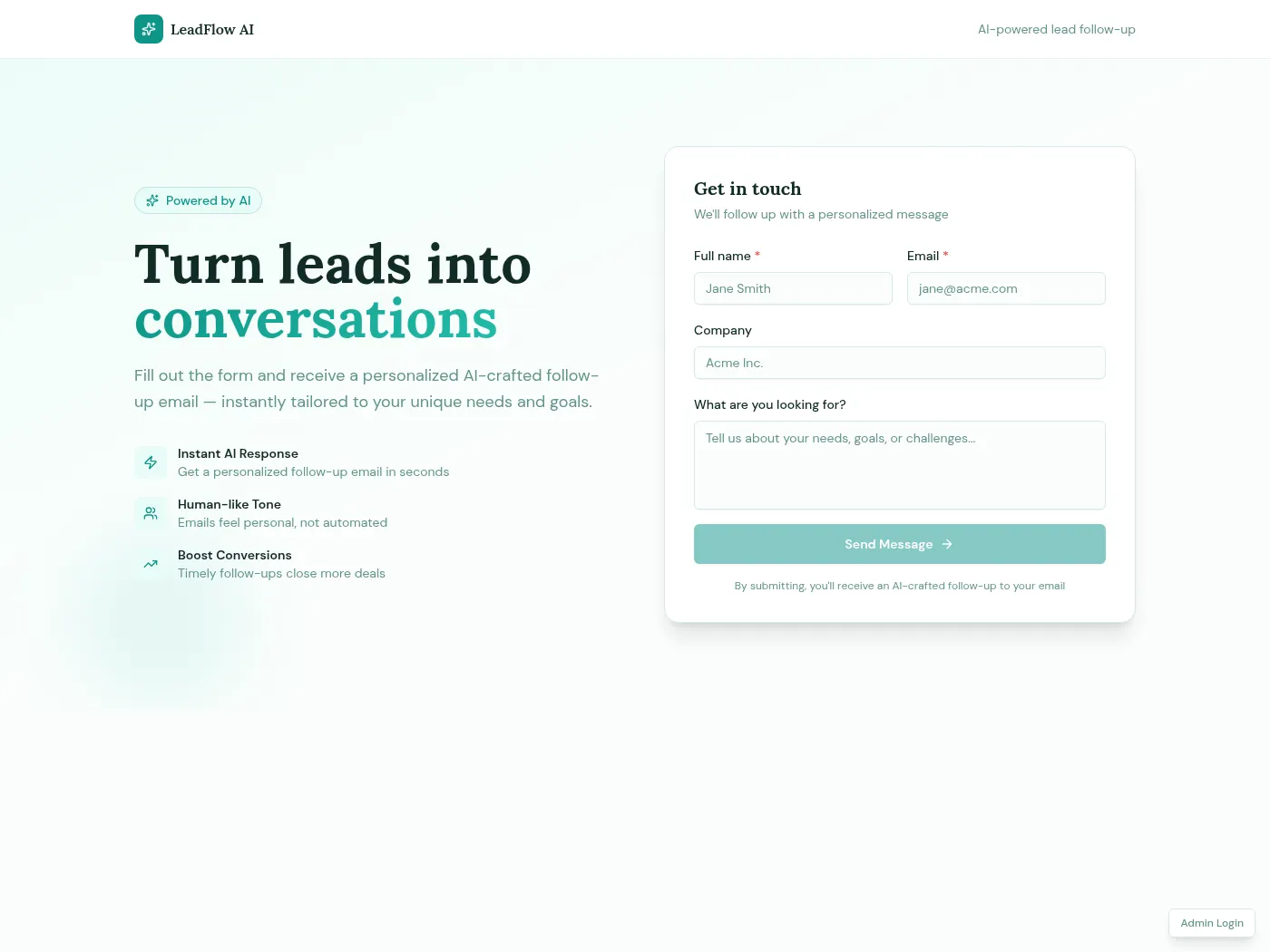 AI LeadForm FollowUp