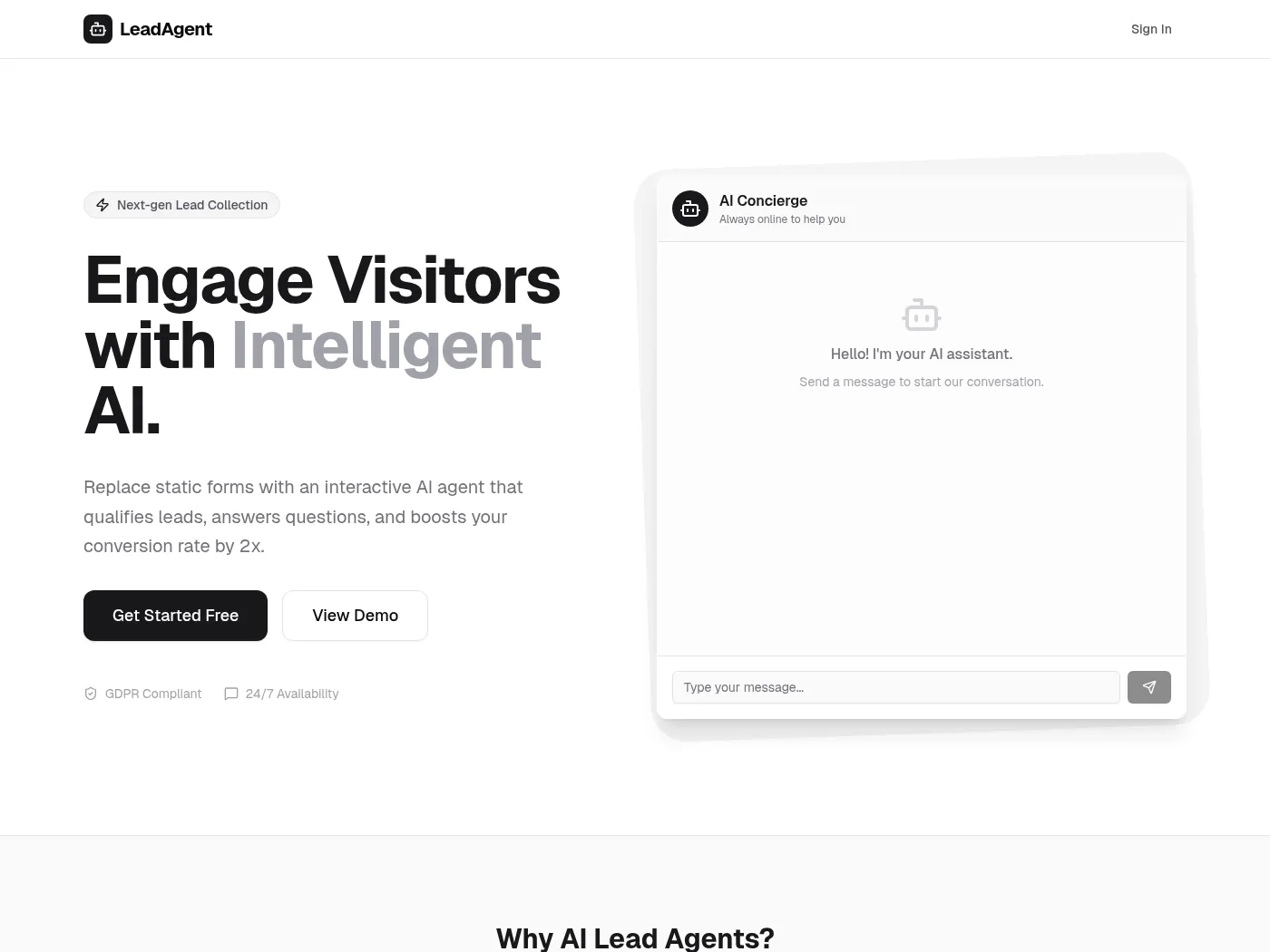 AI Agent Lead Form