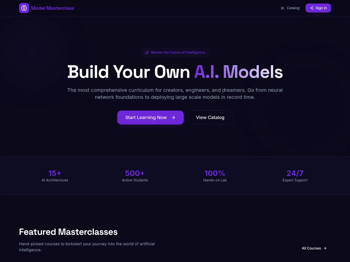 A.I. Model Masterclass