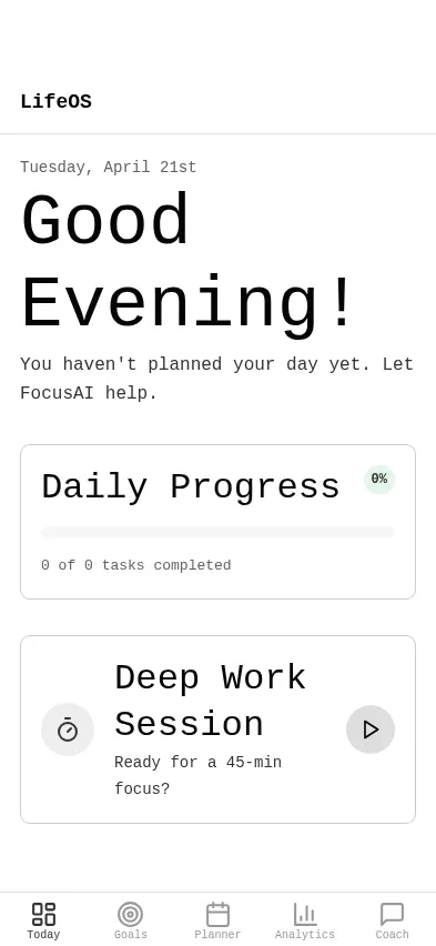 AI LifeOS Productivity