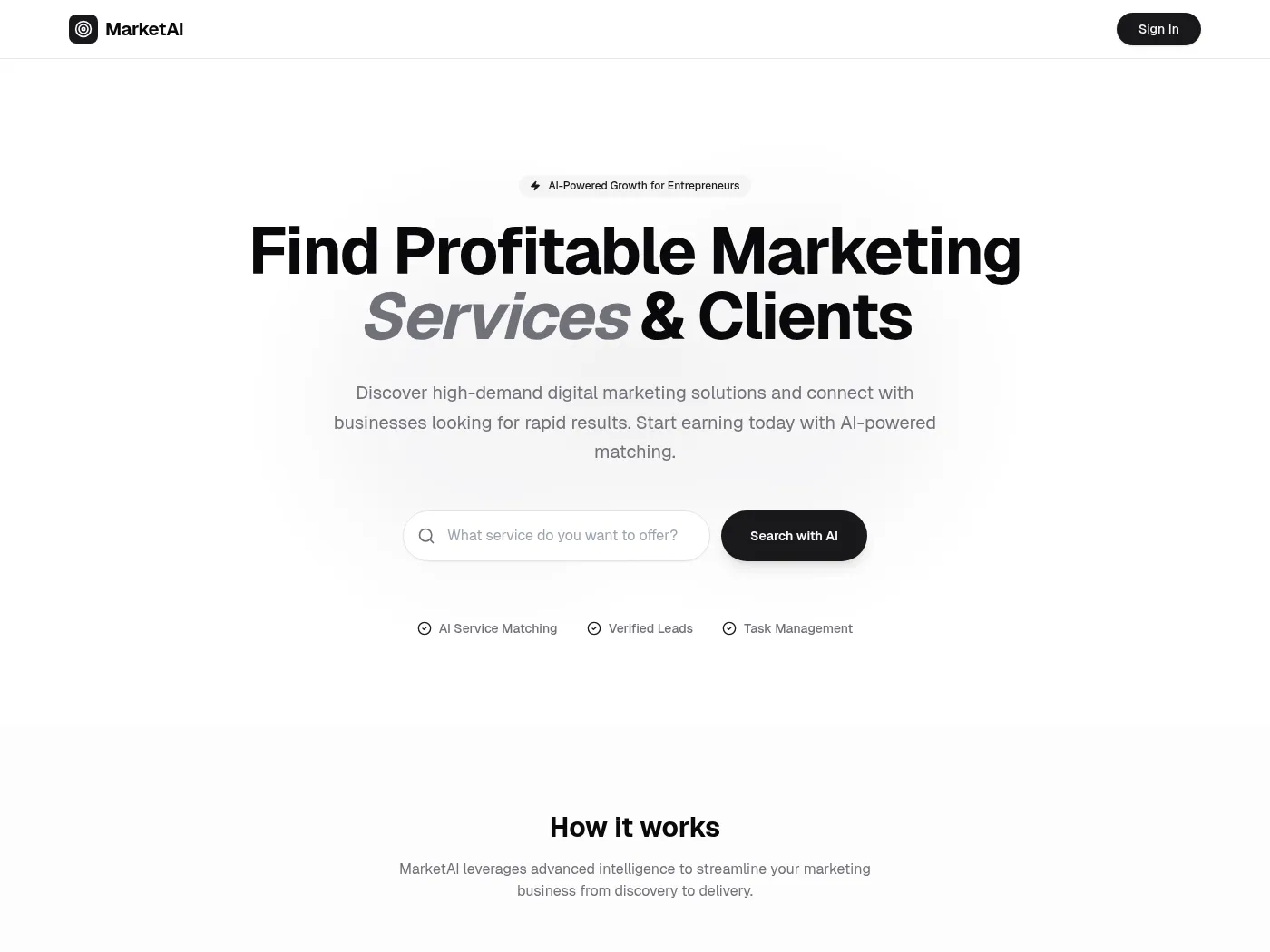AI Marketing Service Finder