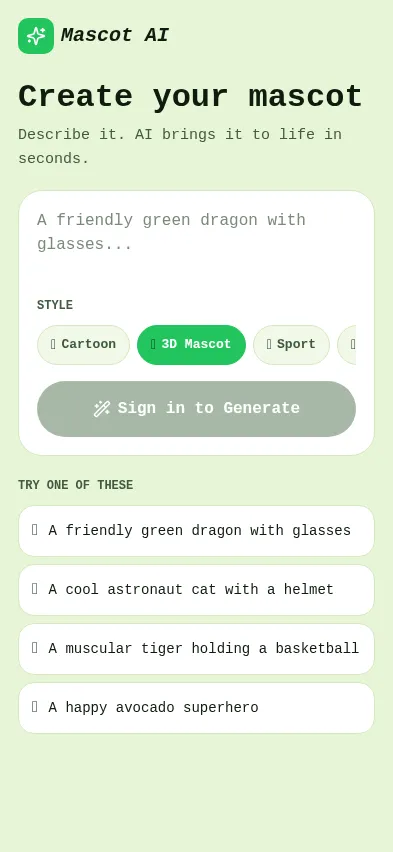 Mascot Image AI Generator