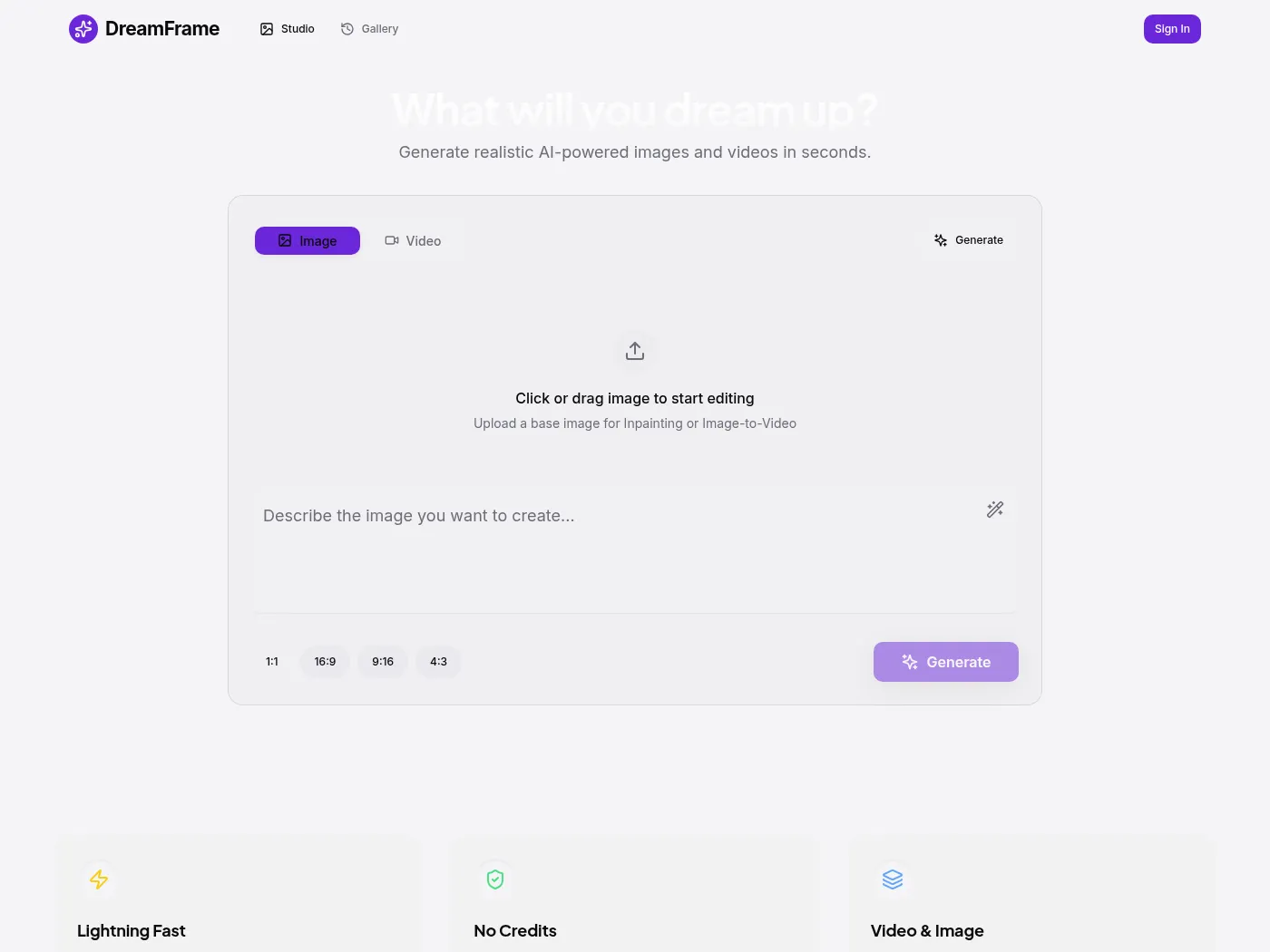 DreamFrame AI Studio
