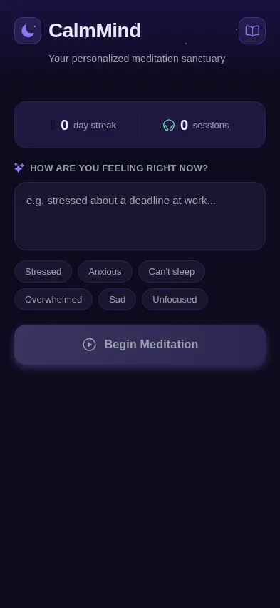 CalmMind AI Meditation