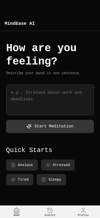 MindEase AI Meditations