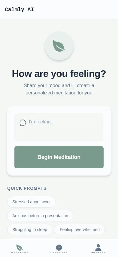 Calmly AI Meditations