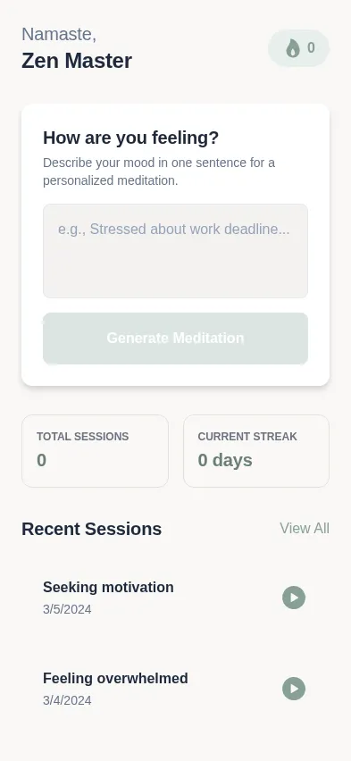CalmMind AI Meditations