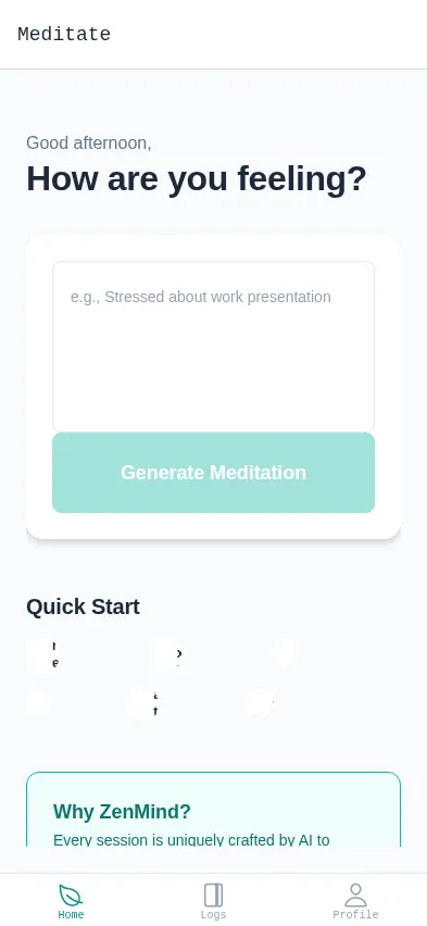 ZenMind AI Meditations