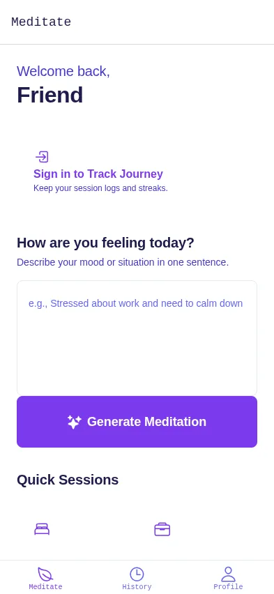 MoodMeditate AI