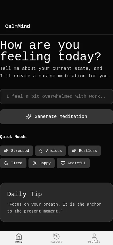 CalmMind AI Meditation