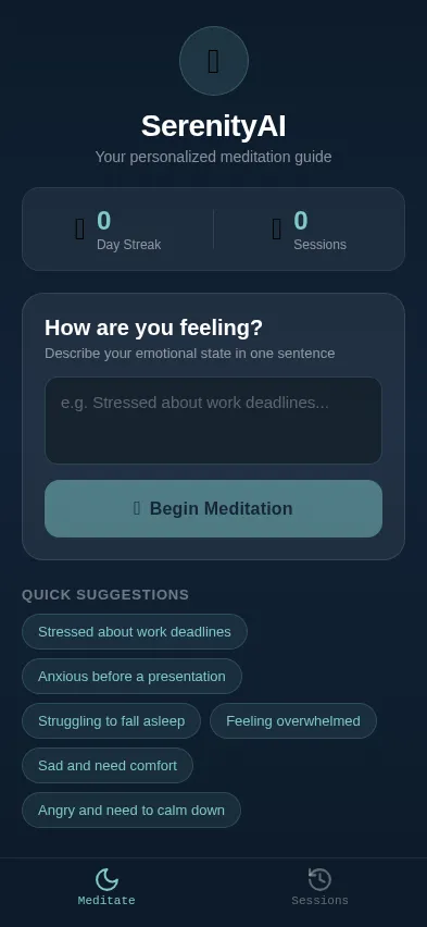 SerenityAI Meditations