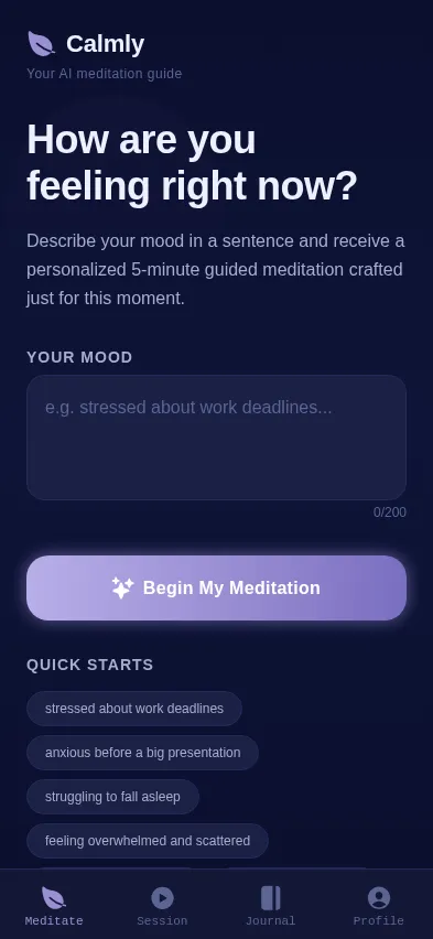 Calmly AI Meditation