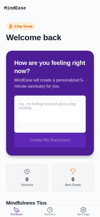 MindEase AI Meditation
