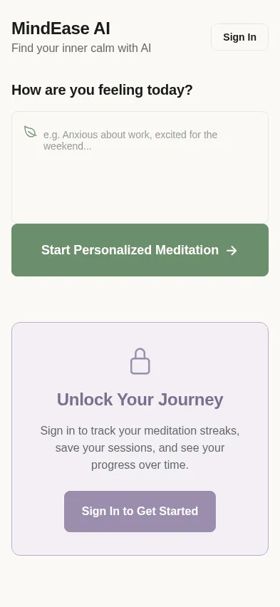 MindEase AI Meditation