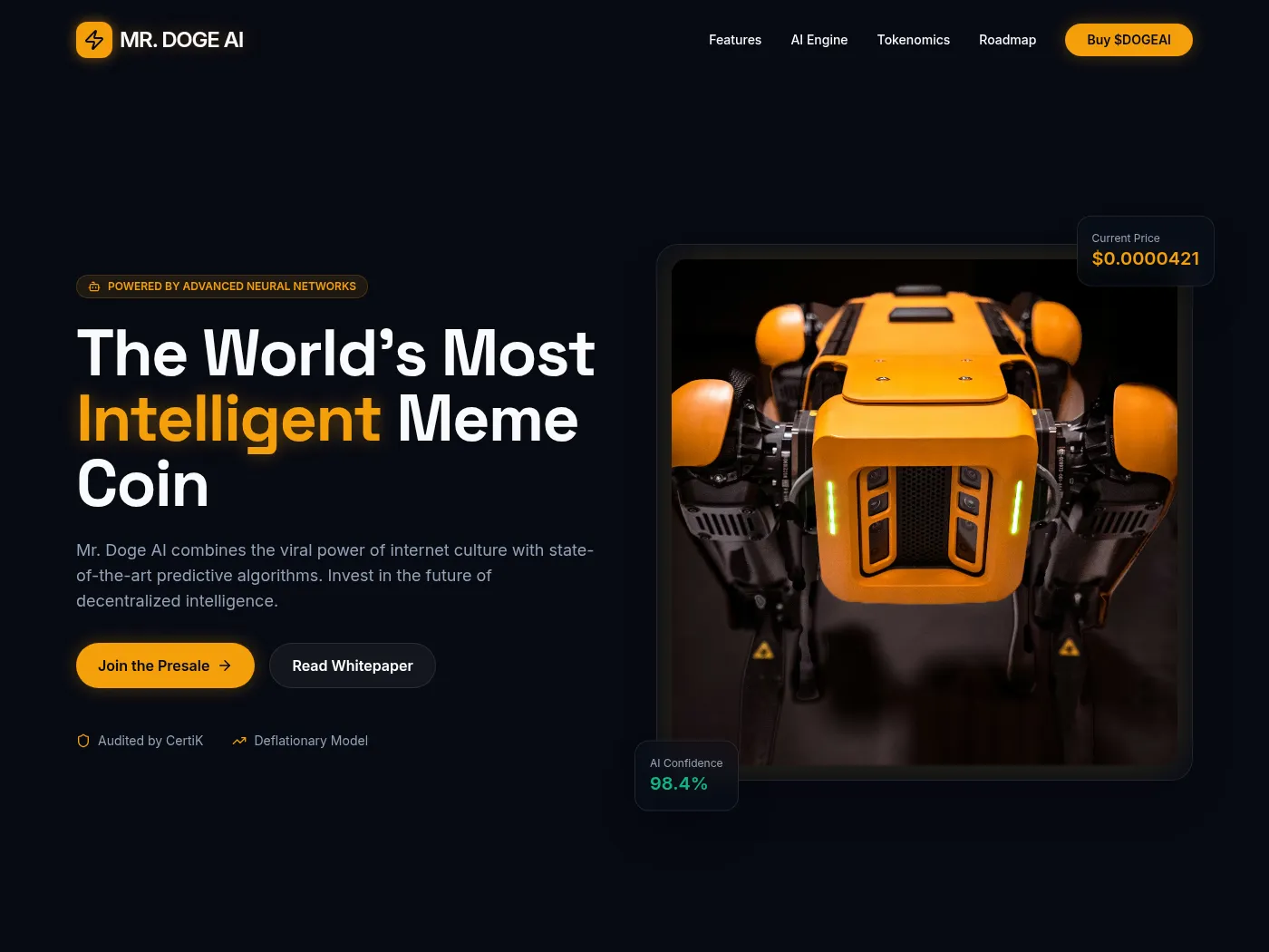 AI Meme Coin Webpage