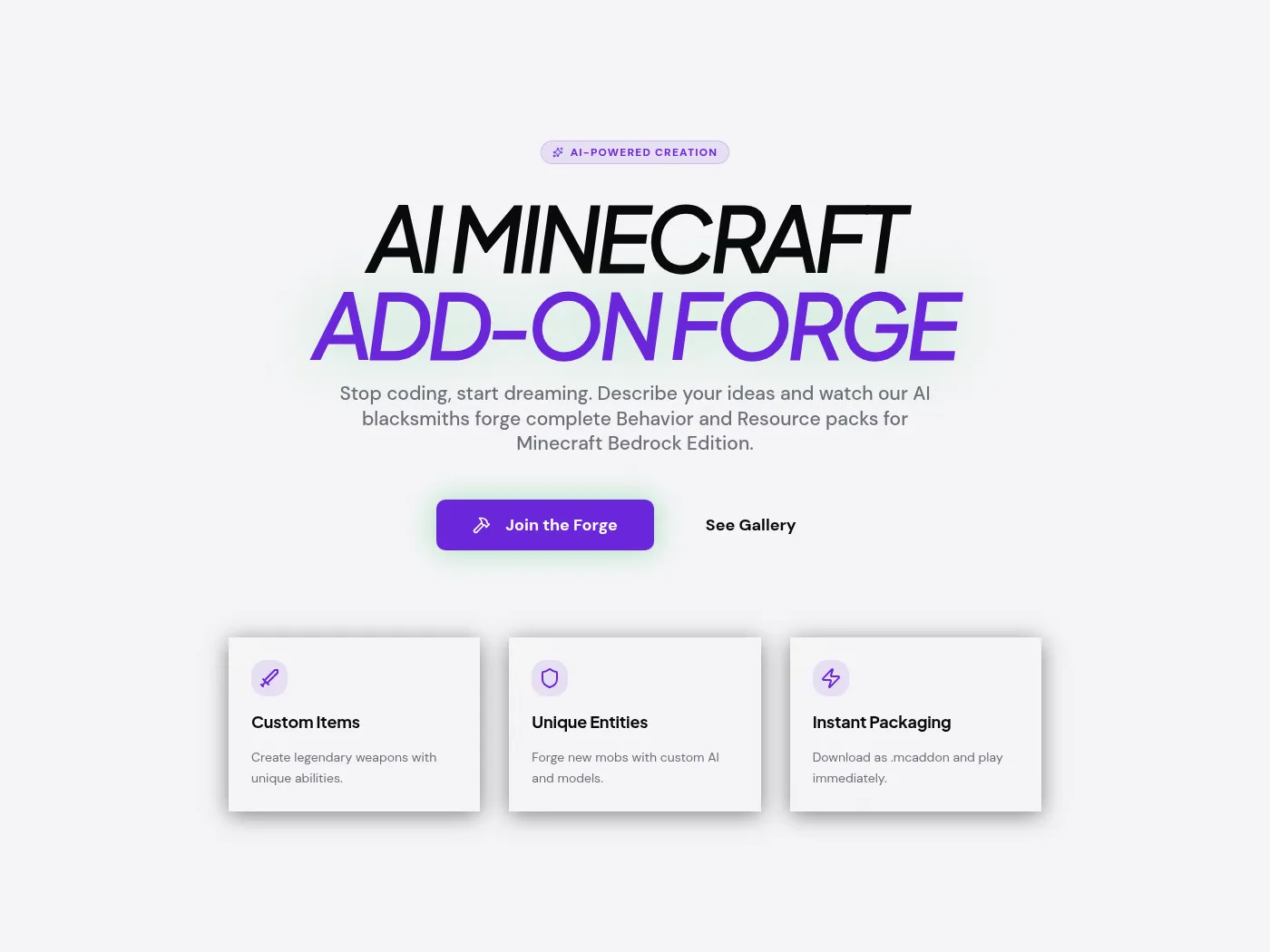 AI Minecraft Add-On Forge