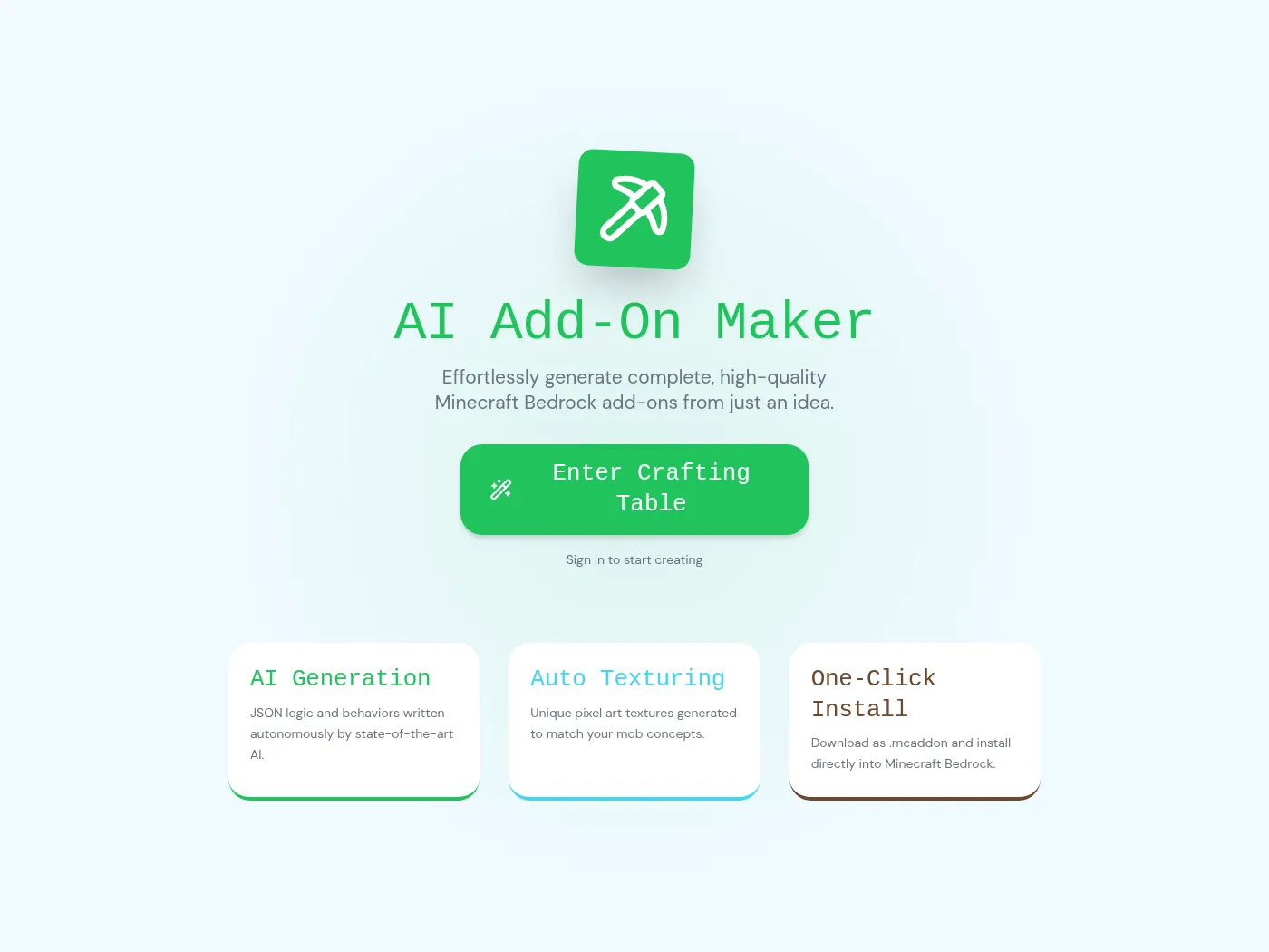 AI Minecraft Add-On Maker