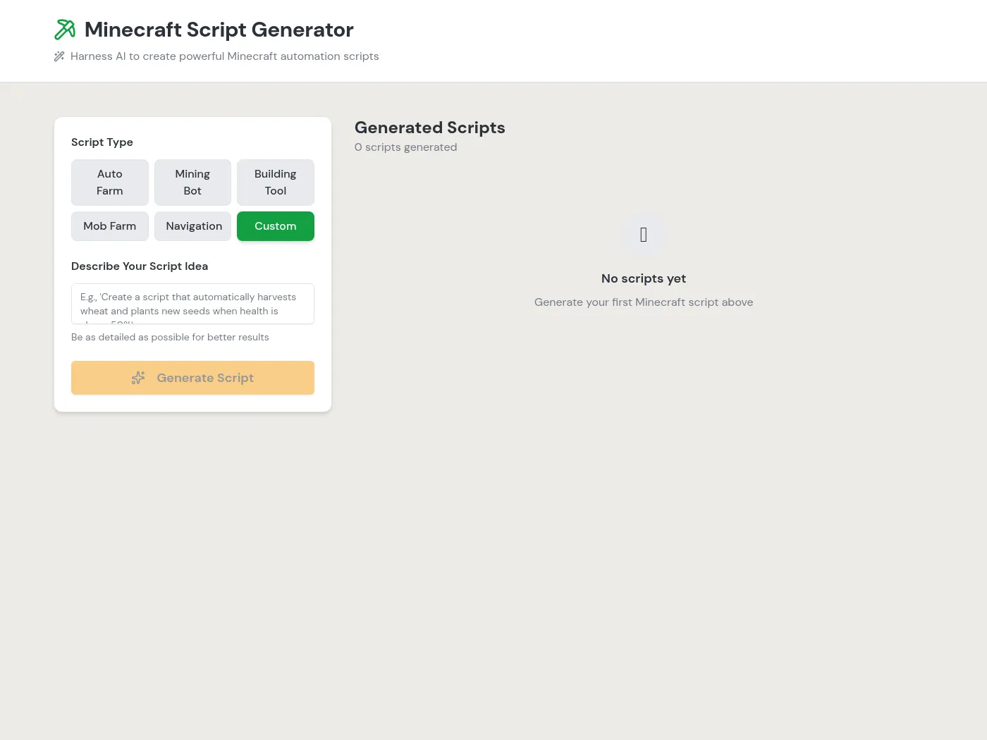 AI Minecraft Script