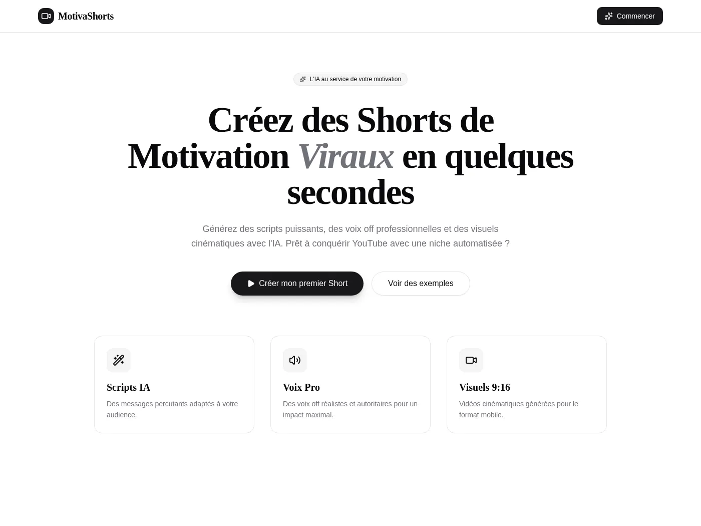 MotivaShorts AI Studio