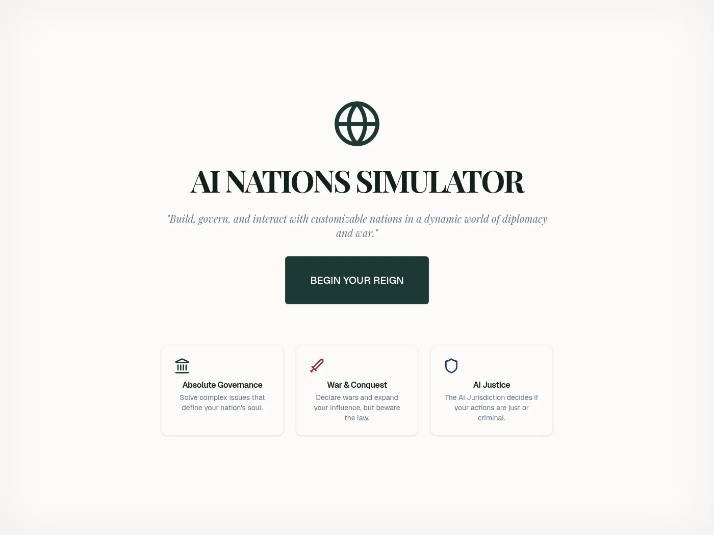 AI Nations Simulator