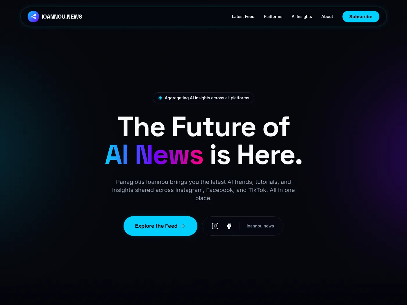 AI News Social Landing