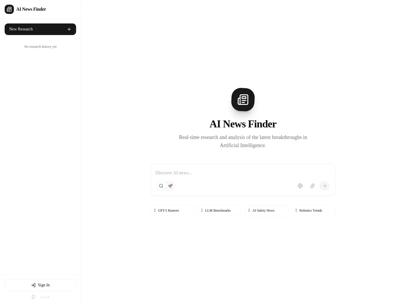 AI News Finder