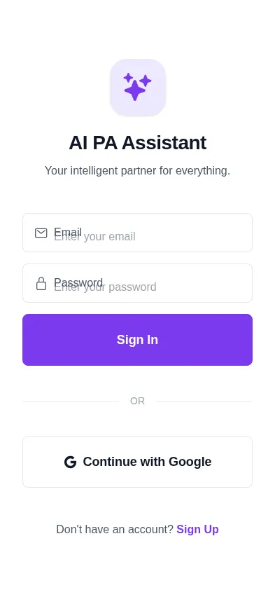 AI PA Assistant App