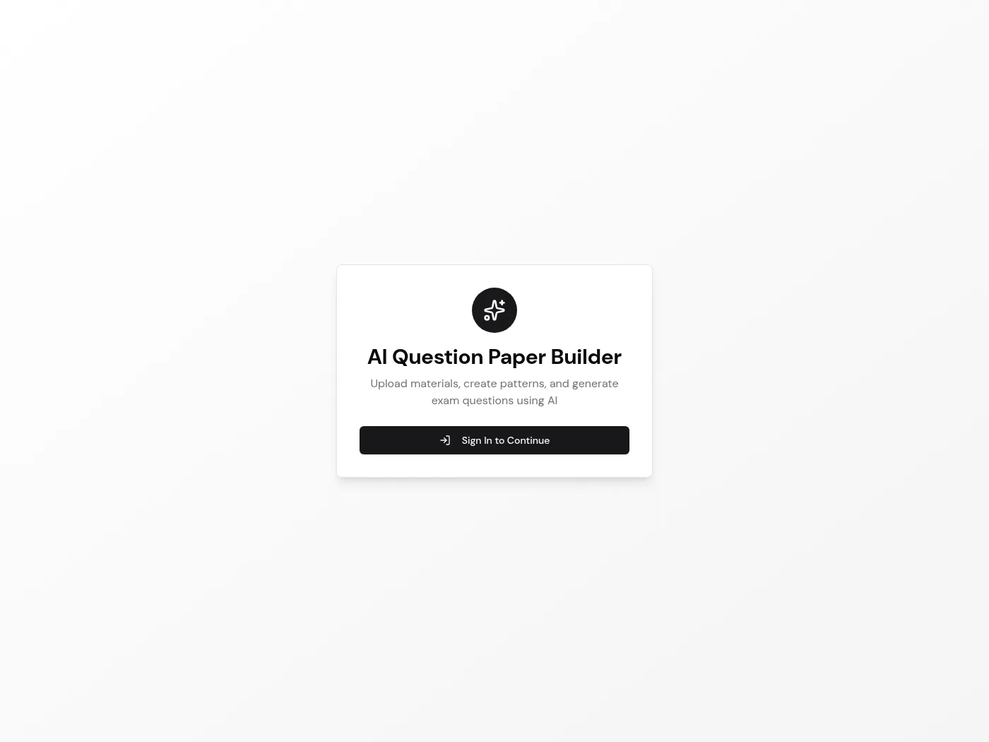 AI Question Paper Builder