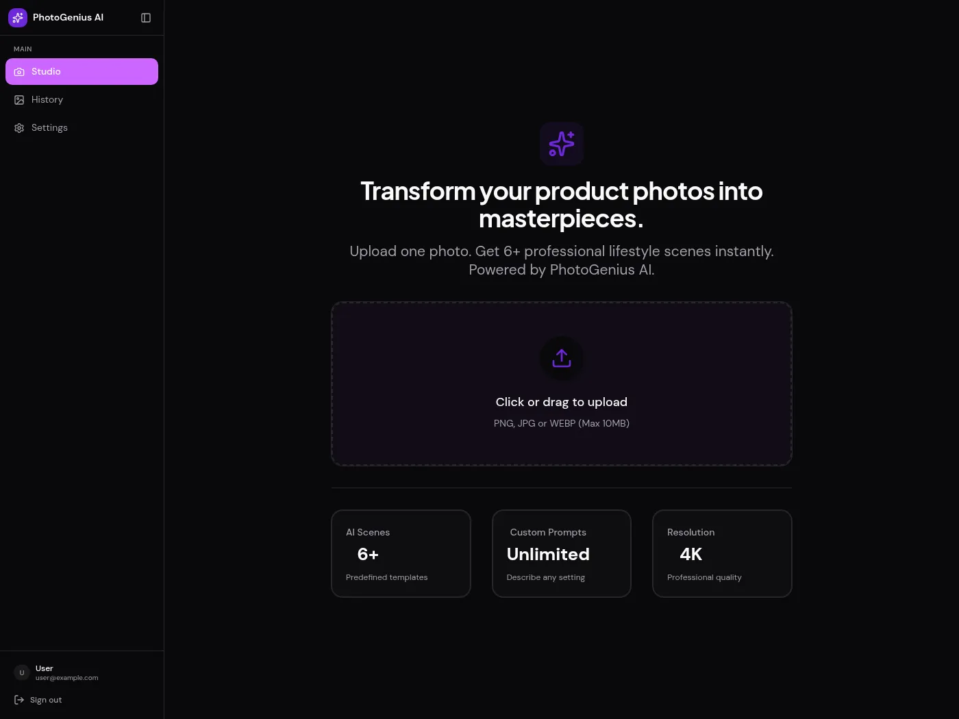 PhotoGenius AI Studio