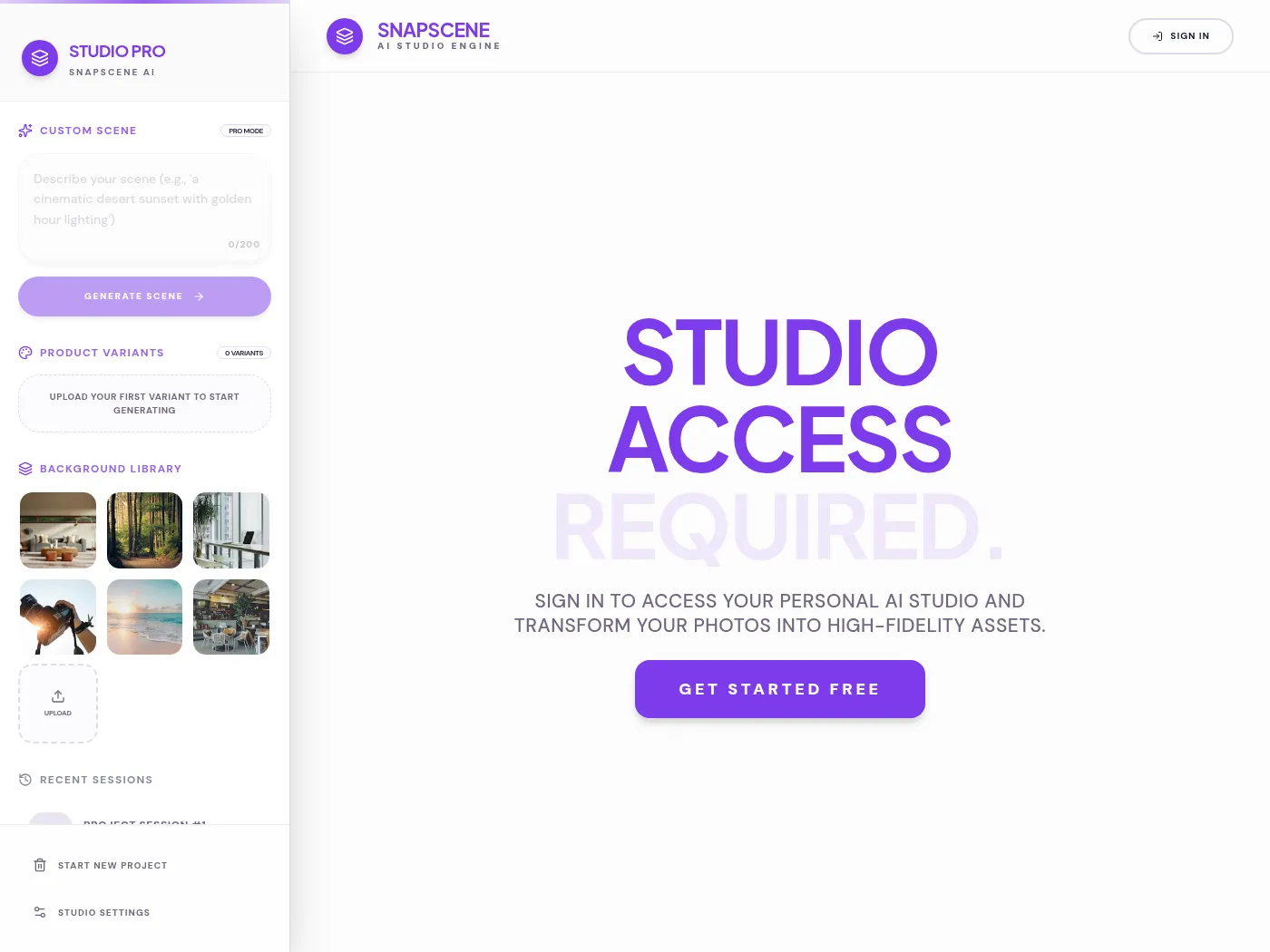 SnapScene AI Studio