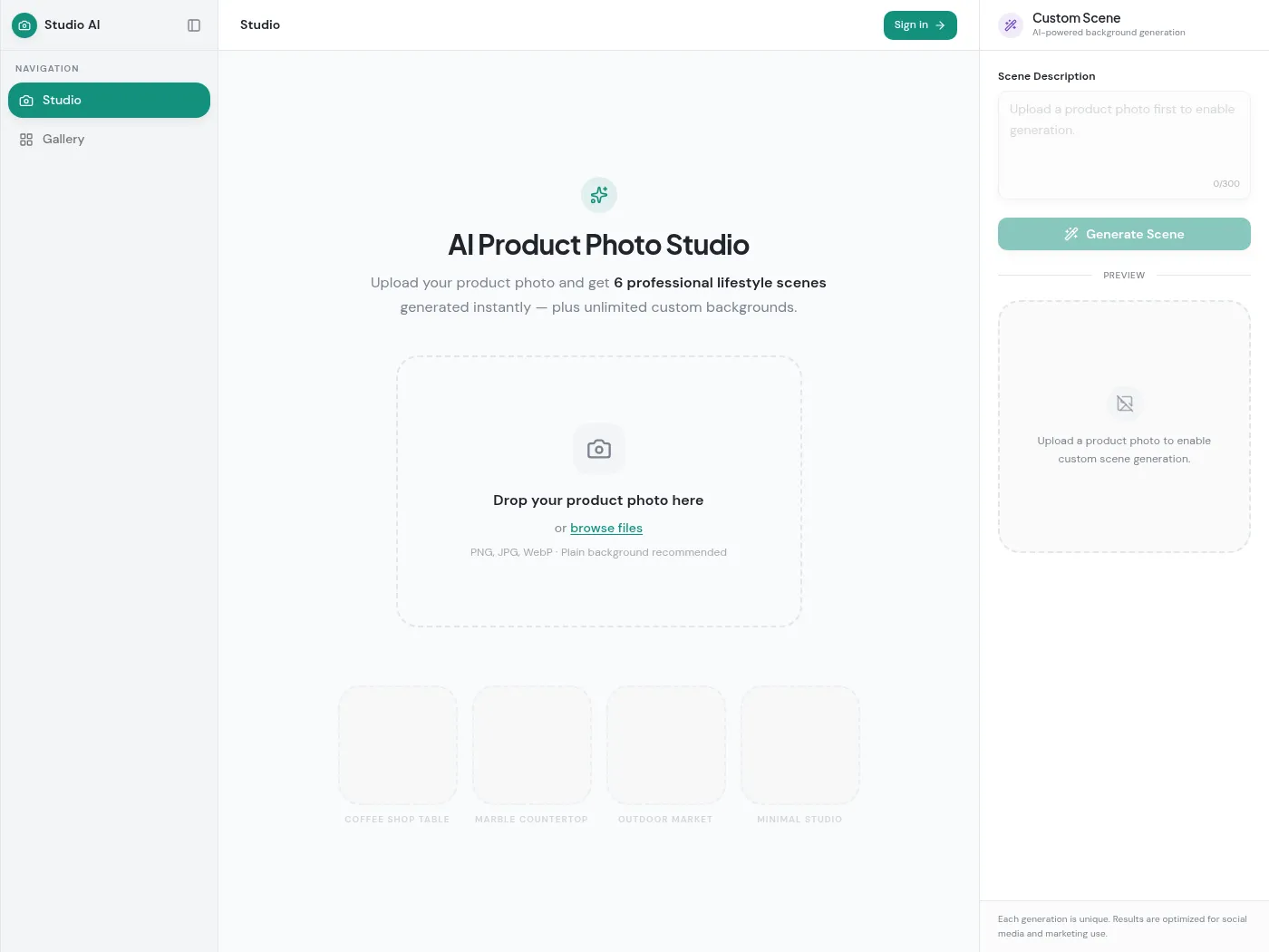 AI Product Photo Studio