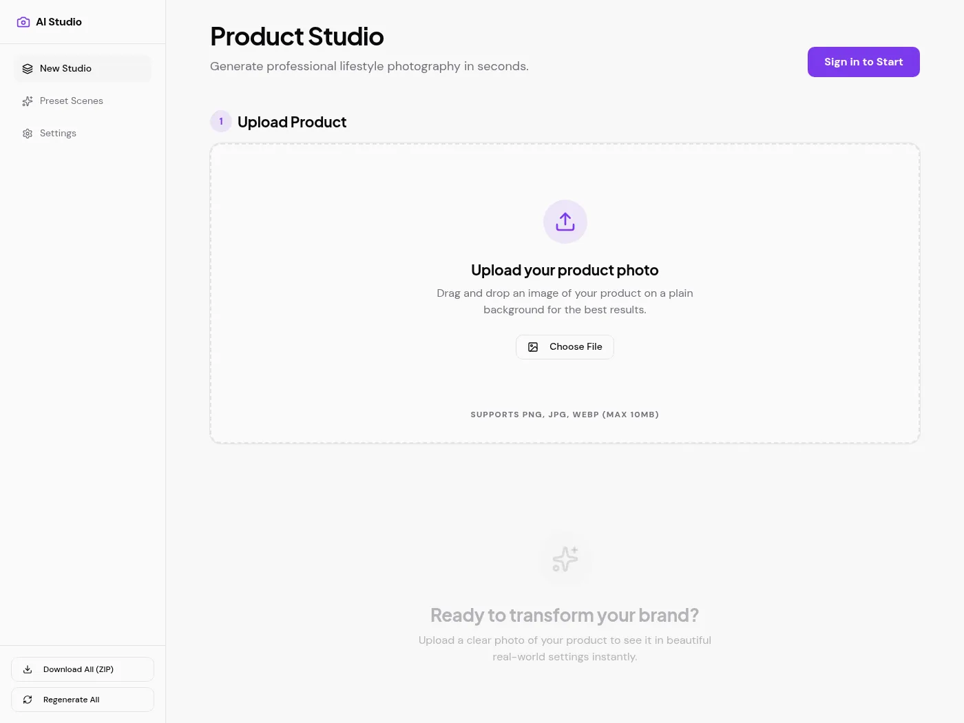 AI Product Photo Studio