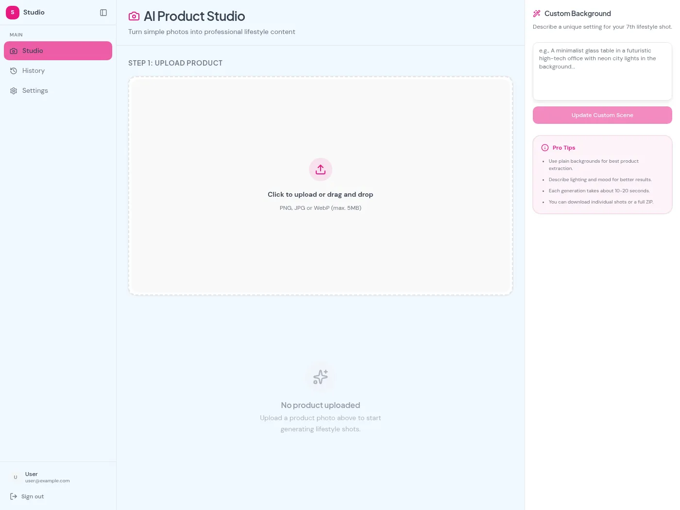 AI Product Photo Studio