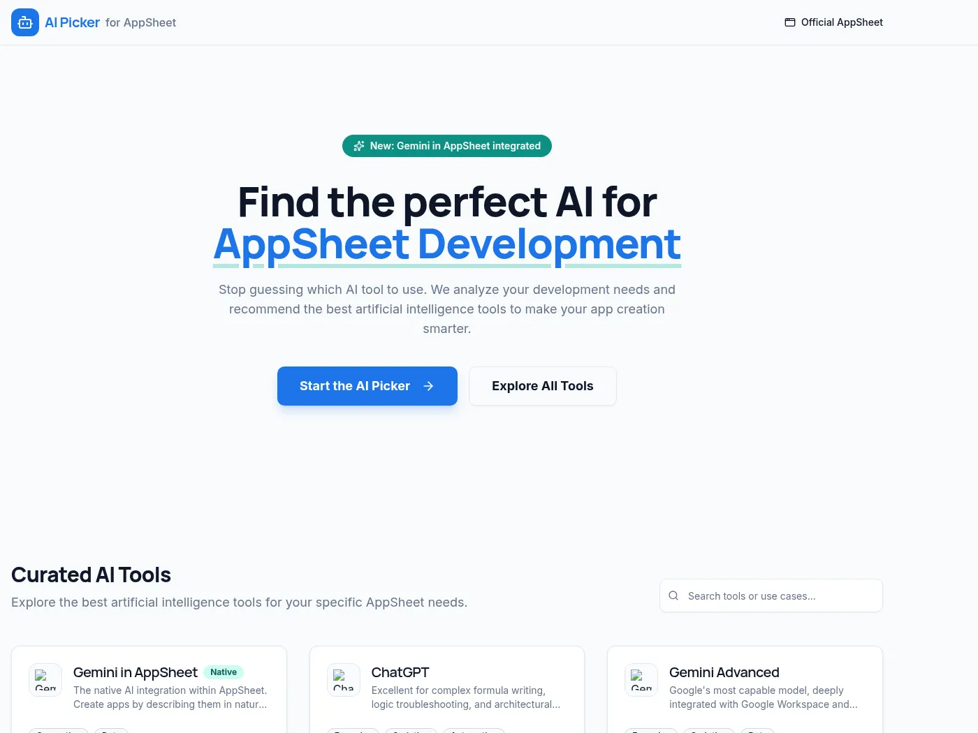AI Picker for Appsheet