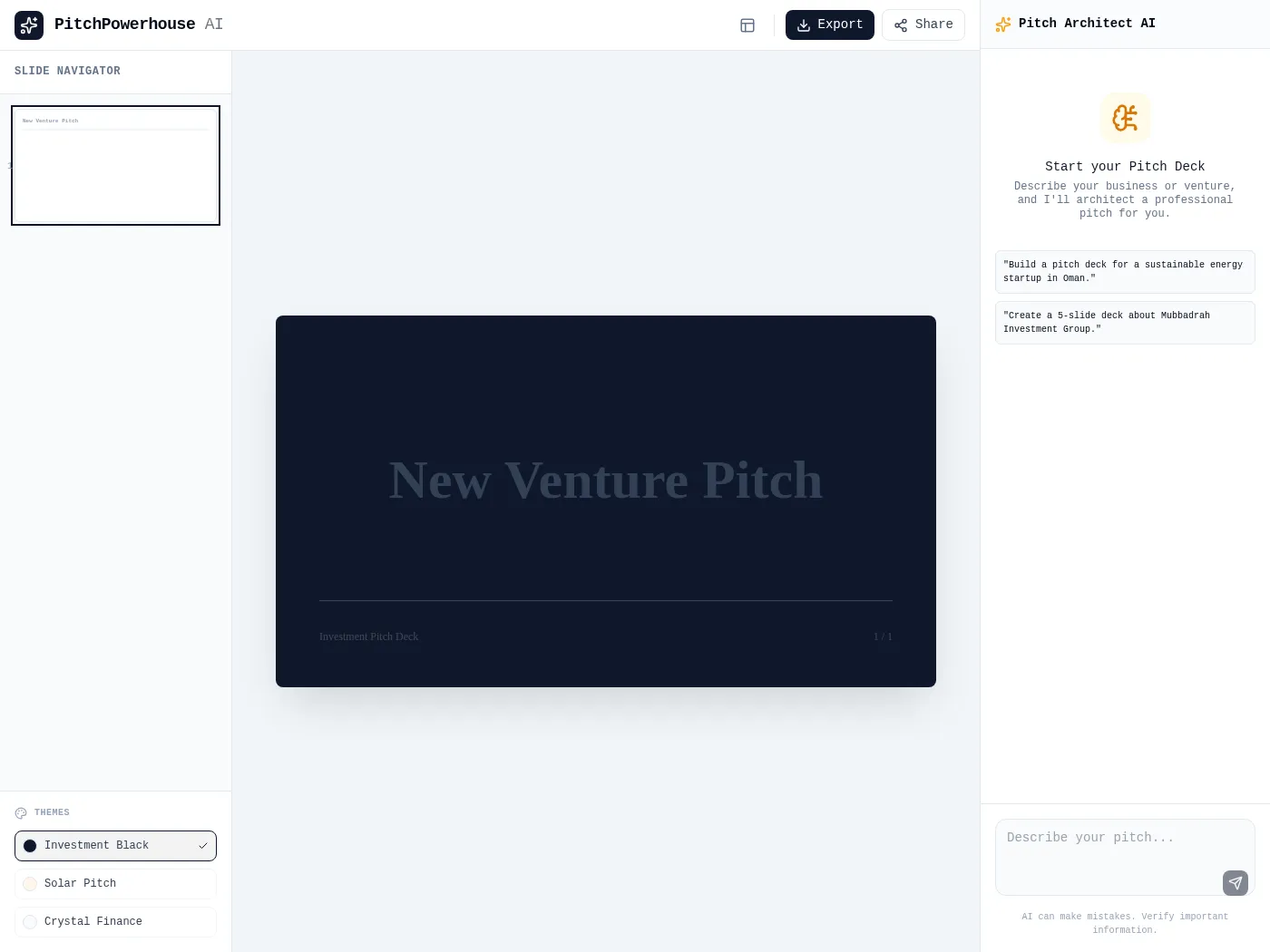 PitchDeck Powerhouse AI