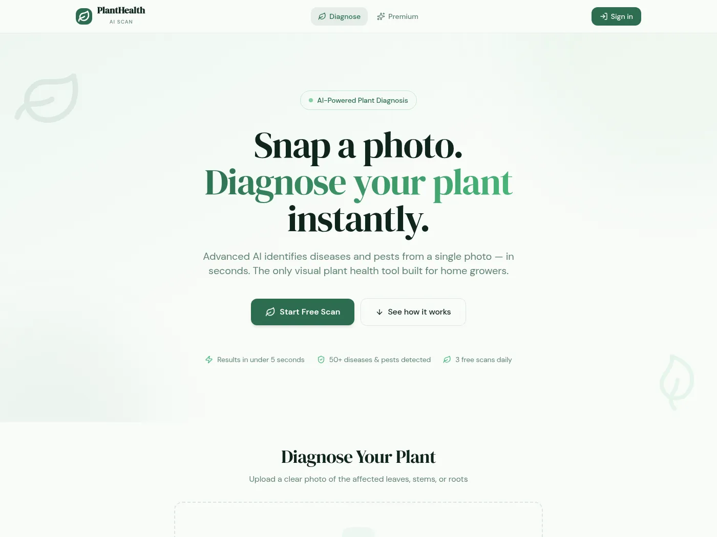 PlantHealth AI Scan