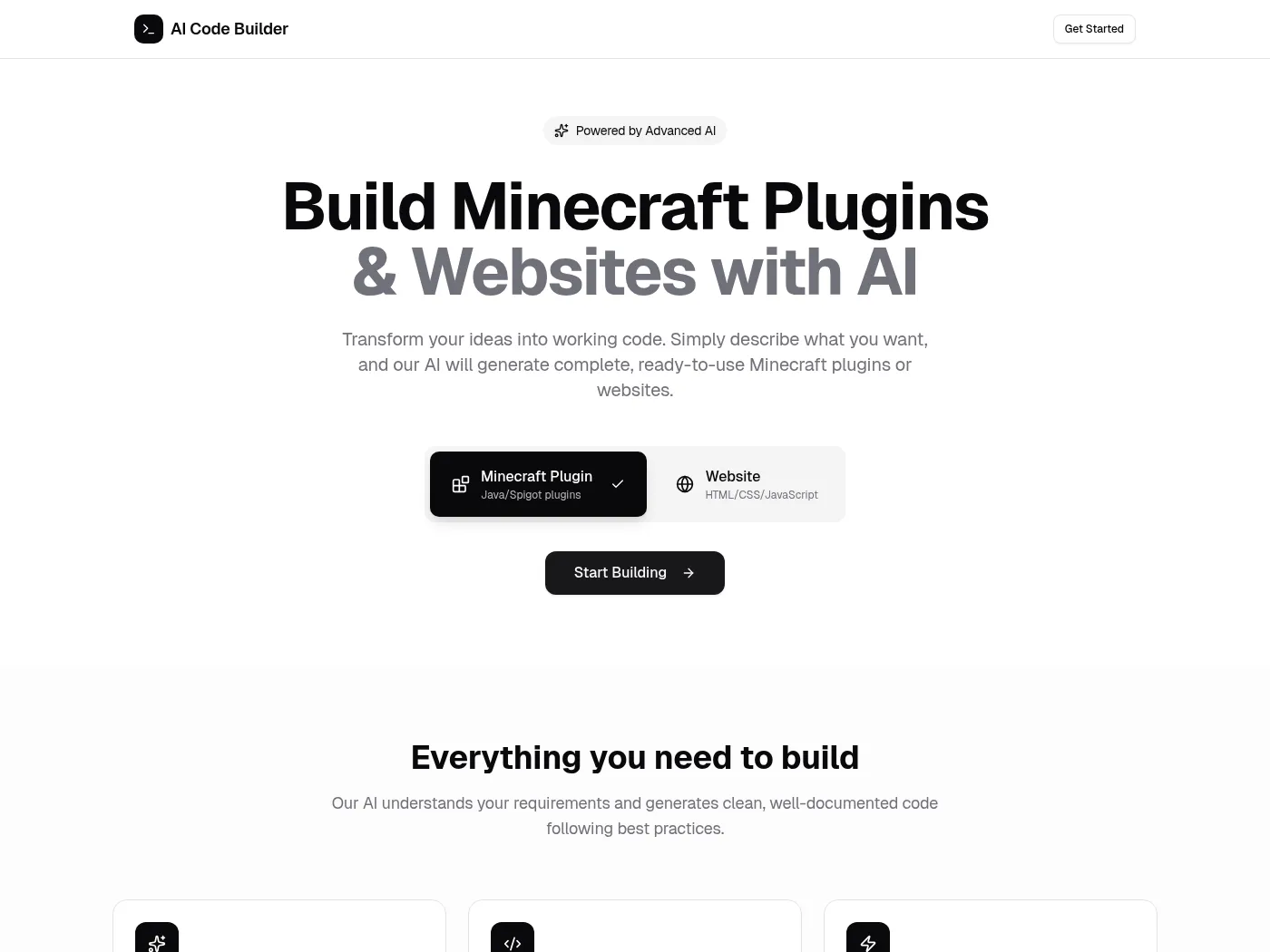 AI Minecraft Plugin Builder