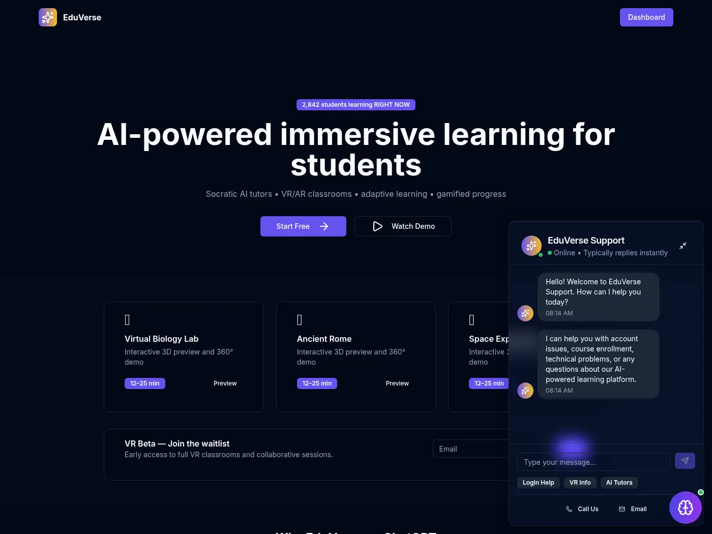 AI-Powered Immersive Learning Platform
